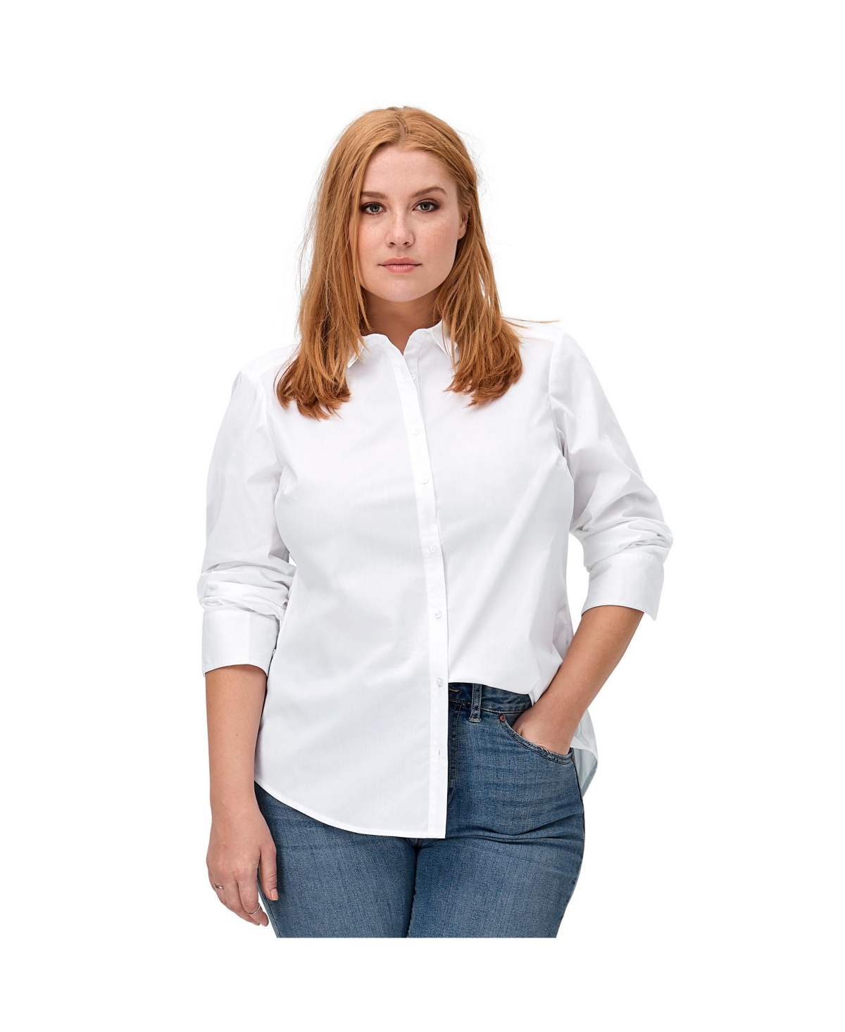 Click here for ellos Womens Emma Button-Down Shirt - White prices