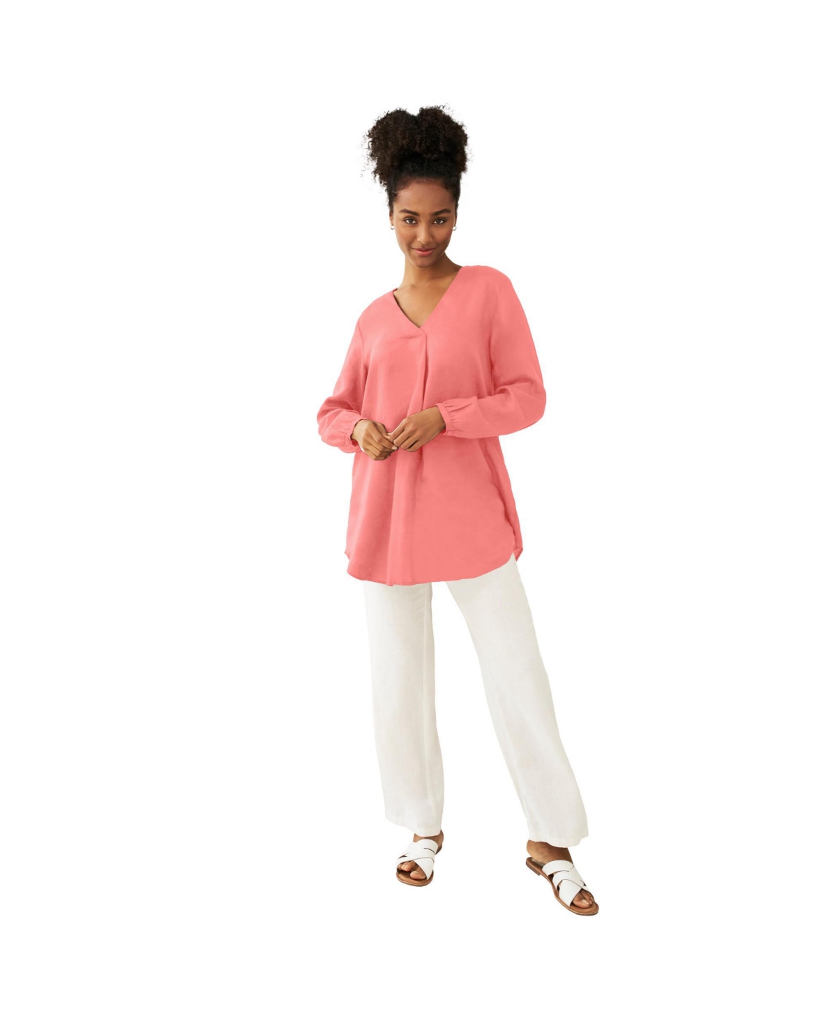 Click here for ellos Womens V-Neck Inverted Pleat Tunic - Sweet c... prices