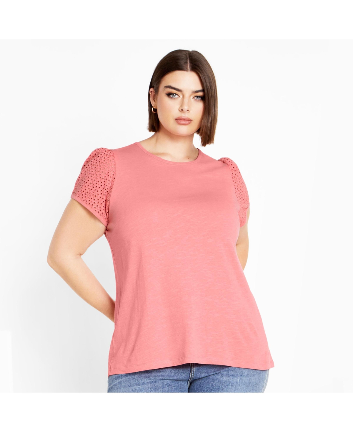 Click here for City Chic Plus Size Linny Top - Pink prices