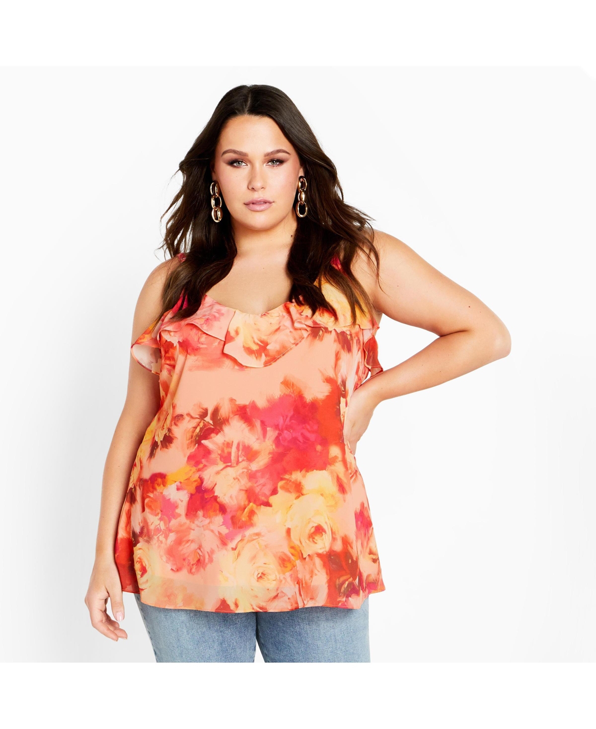 Click here for City Chic Plus Size Peta Print Top - Abstract prices