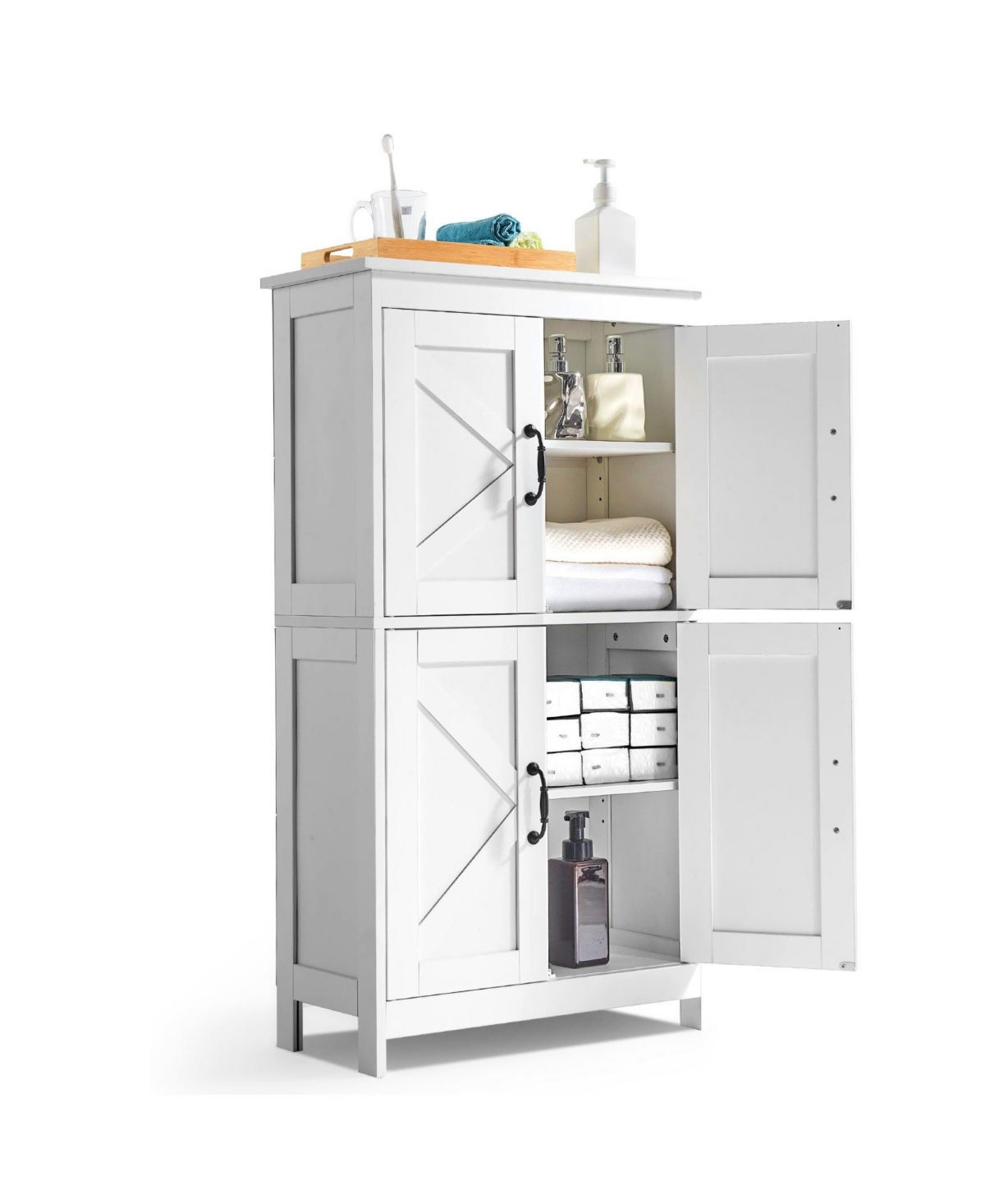 Click here for Slickblue Wood Bathroom Floor Cabinet with Adjusta... prices