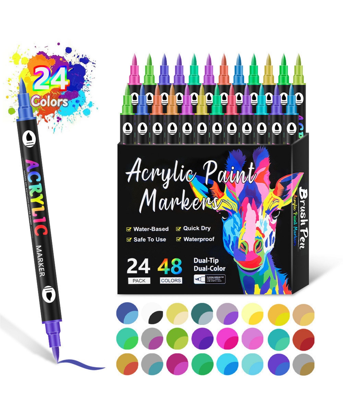 Click here for Htutwoo Dual Tip Acrylic Paint Markers Set  48 Col... prices