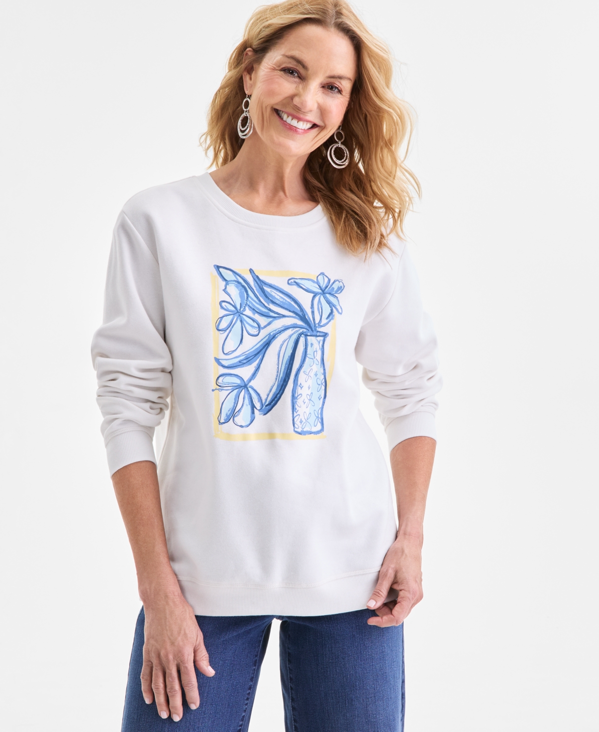 Click here for Style & Co Petite Vase Graphic Pull-On Sweatshirt... prices