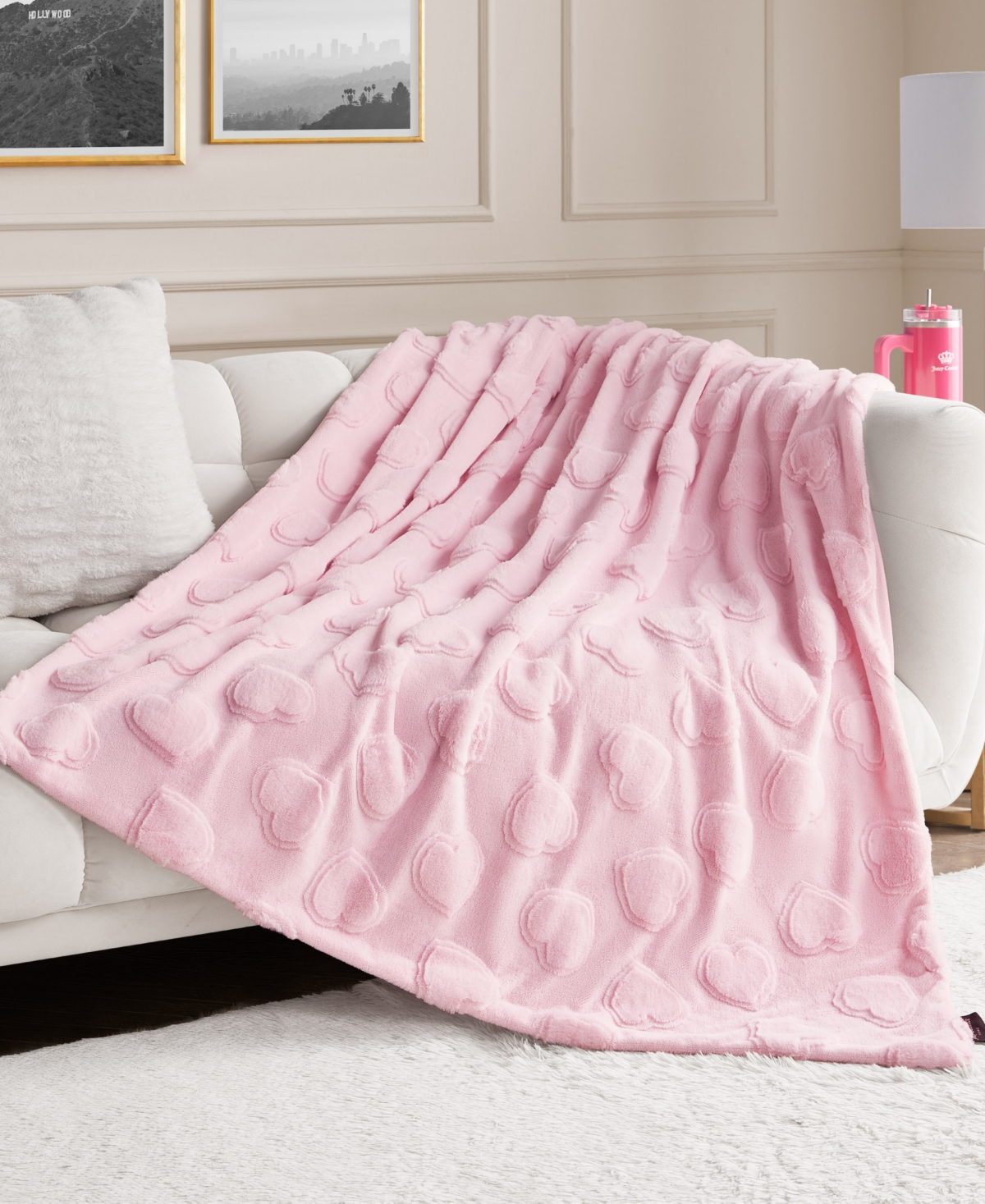 Click here for Juicy Couture Faux Fur Throw  50x70 - Light Pink H... prices
