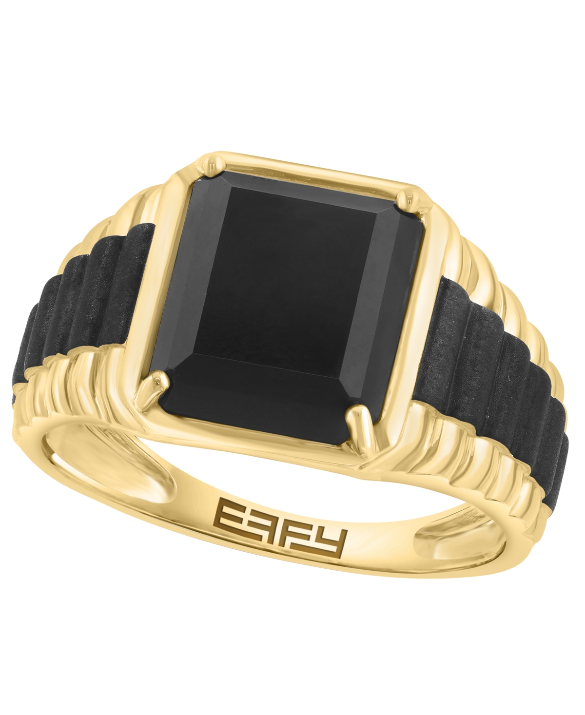 Click here for Effy Collection Mens Onyx Ring in 14k Yellow Gold... prices