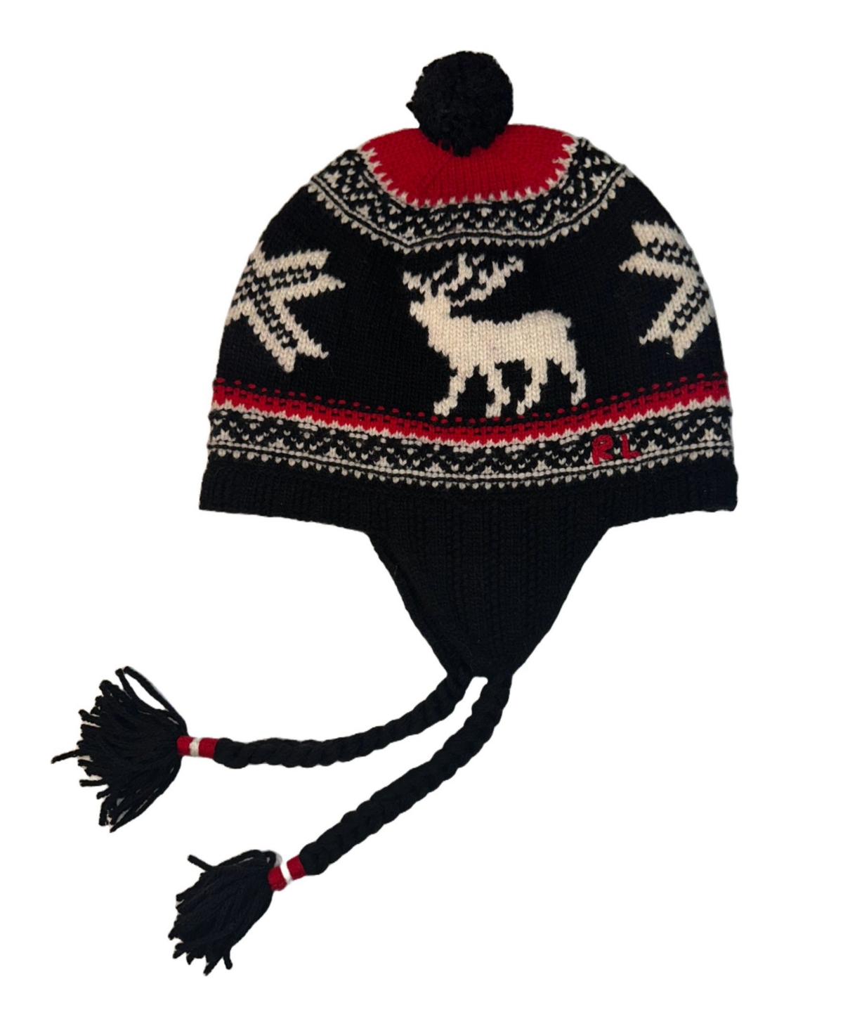 Click here for Polo Ralph Lauren Mens Reindeer Trapper - Black/Re... prices