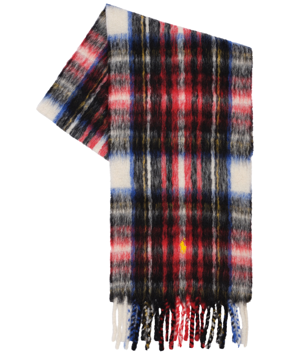 Click here for Polo Ralph Lauren Mens Macro Brushed Scarf - Red prices