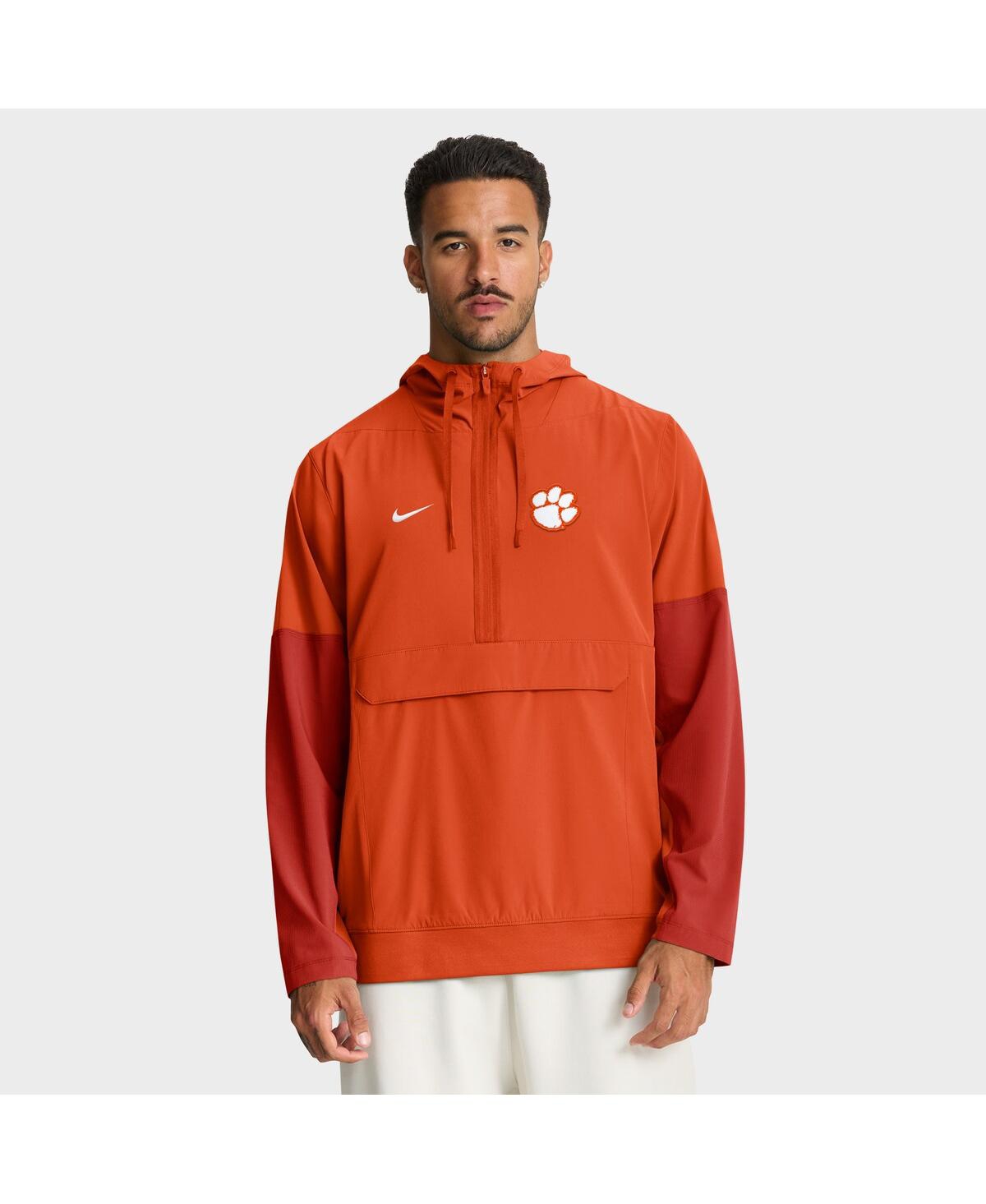 Click here for Nike Mens Orange Clemson Tigers Anorak Half-Zip Ho... prices