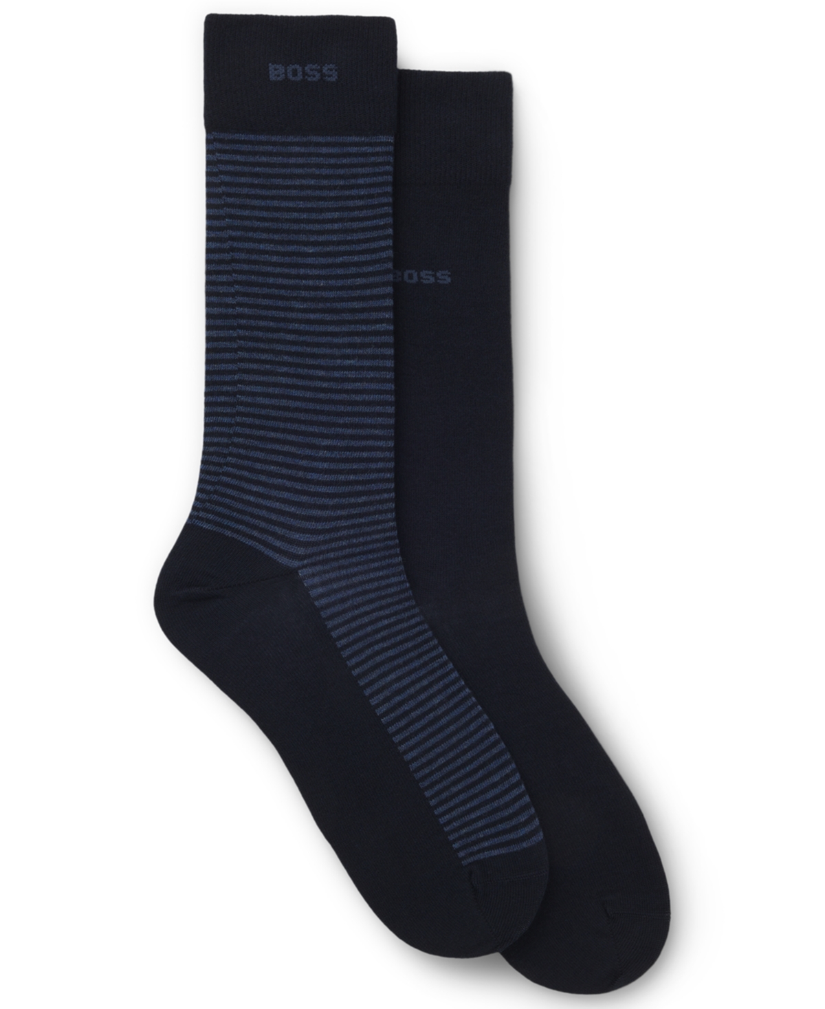 Click here for Hugo Boss Mens 2-Pack Stripe Design Socks - Dark B... prices