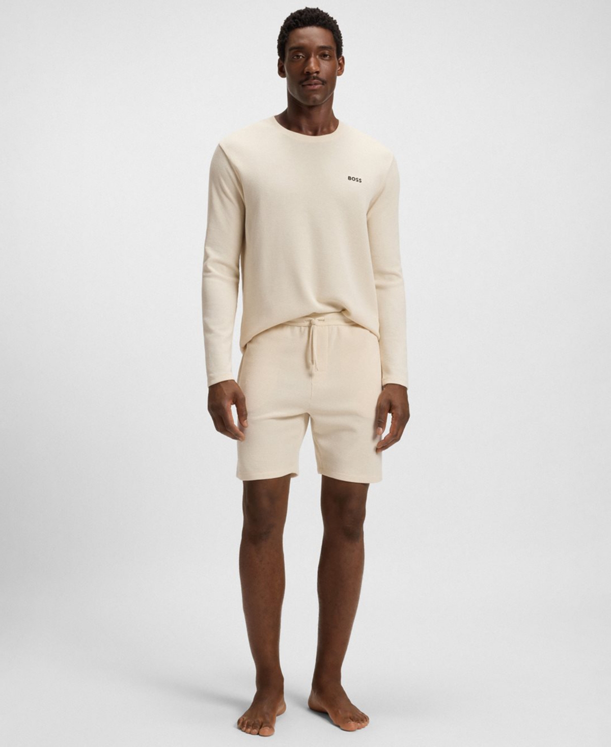 Click here for Boss Mens Waffle Knit Long-Sleeve Crewneck T-Shirt... prices