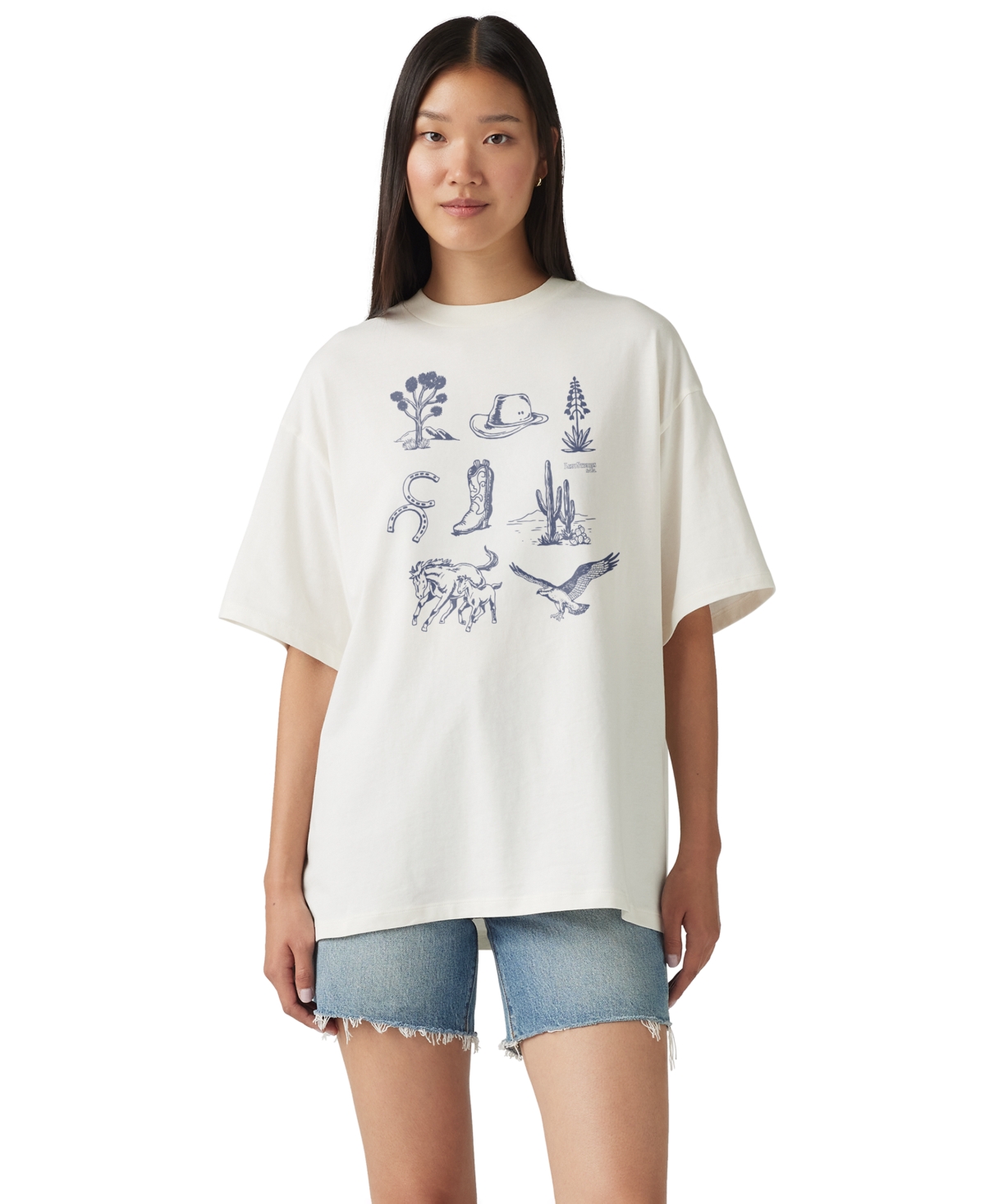 Click here for Levis Womens Graphic Short Stack T-Shirt - Western... prices