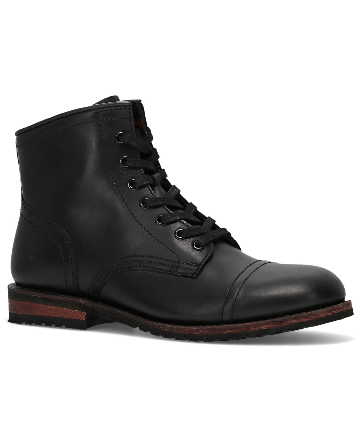 Click here for Frye Mens Lace-Up Landon Round-Toe Boots - Black prices