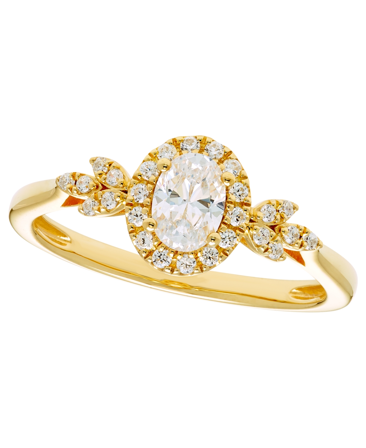Click here for Macys Diamond Halo Ring (1/2 ct. t.w.) in 14k Yell... prices