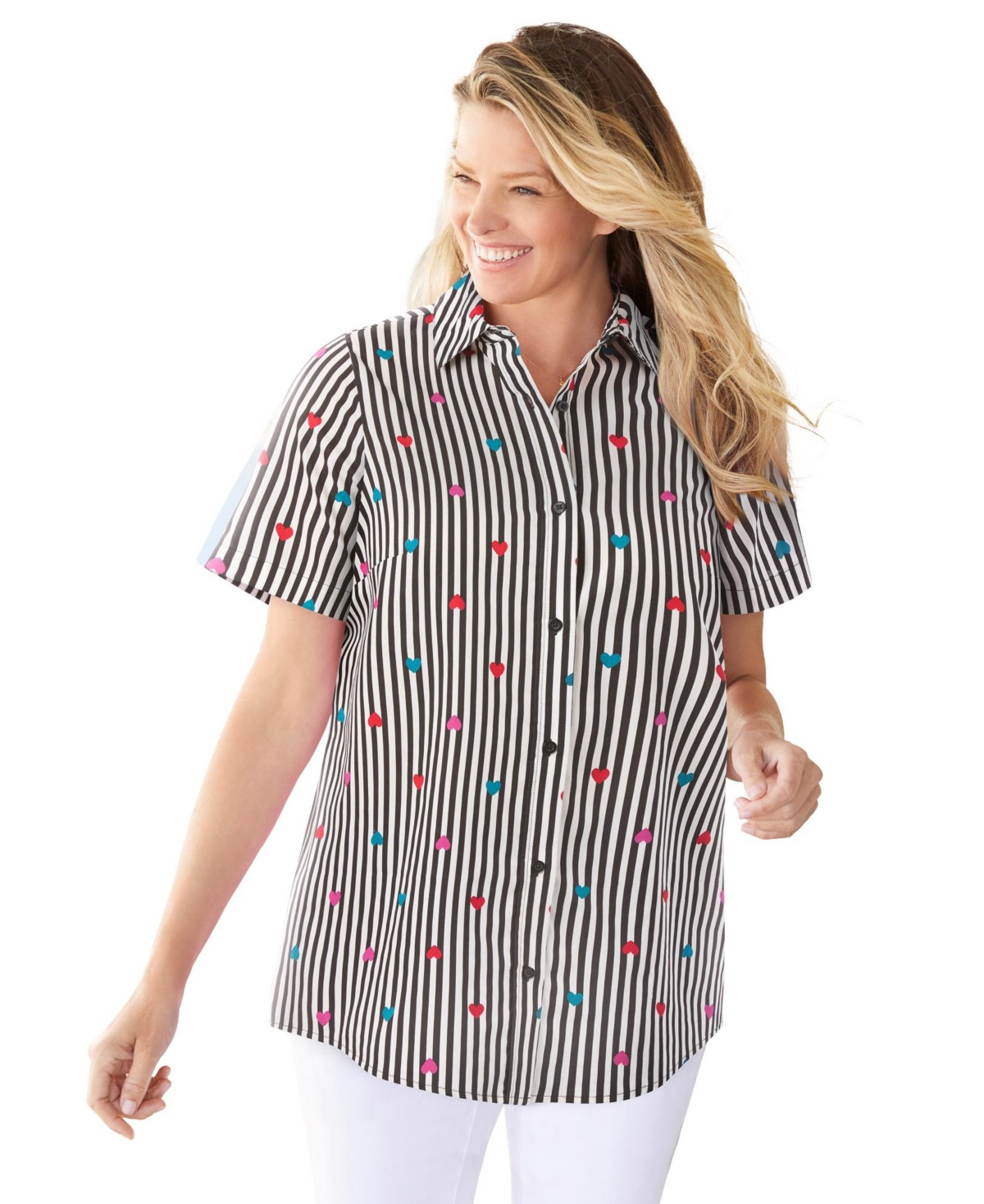 Click here for Woman Within Womens Plus Size Short Sleeve Shirt -... prices