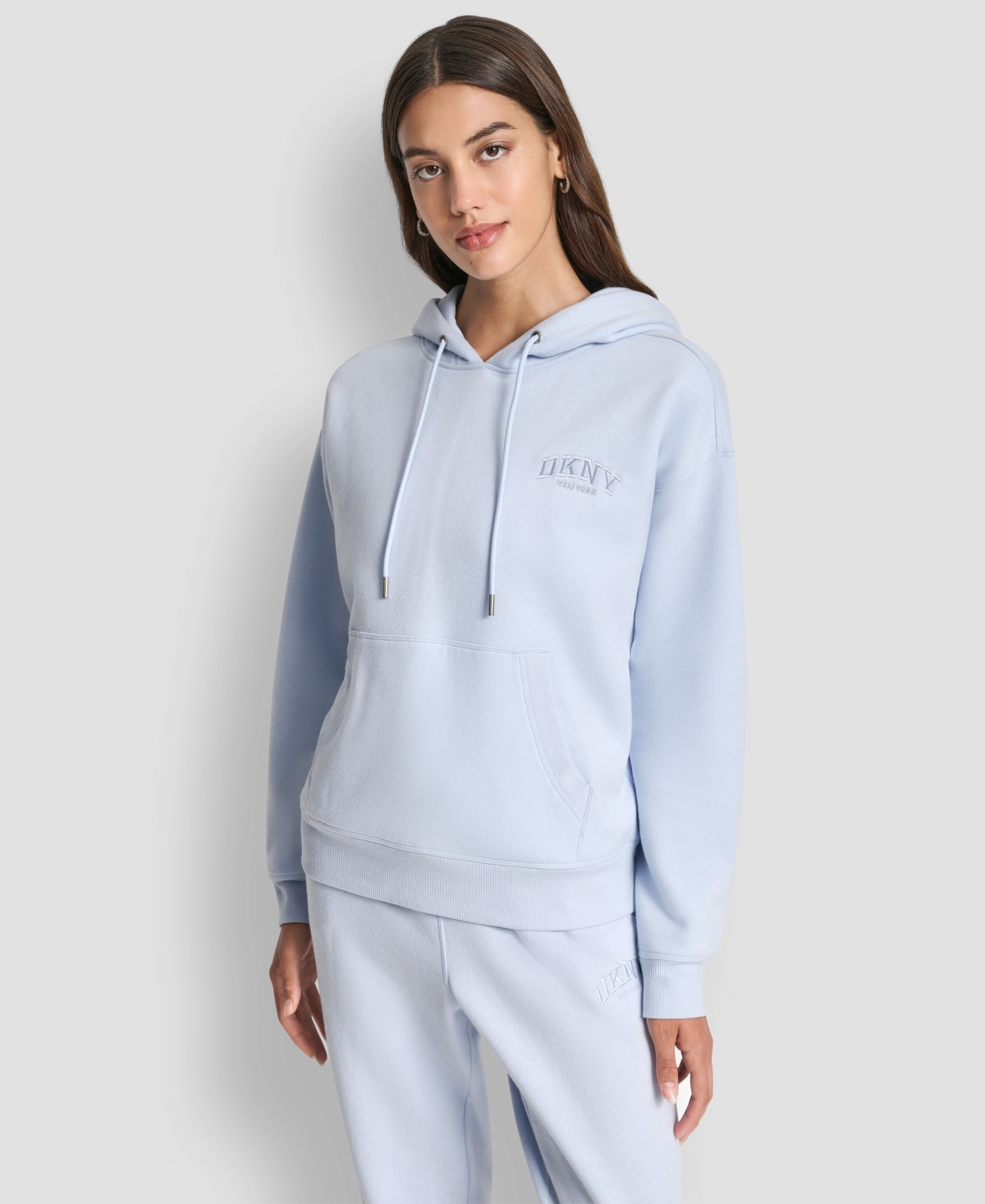 Click here for Dkny Womens Varsity Embroidered Logo Pull-on Hoodi... prices