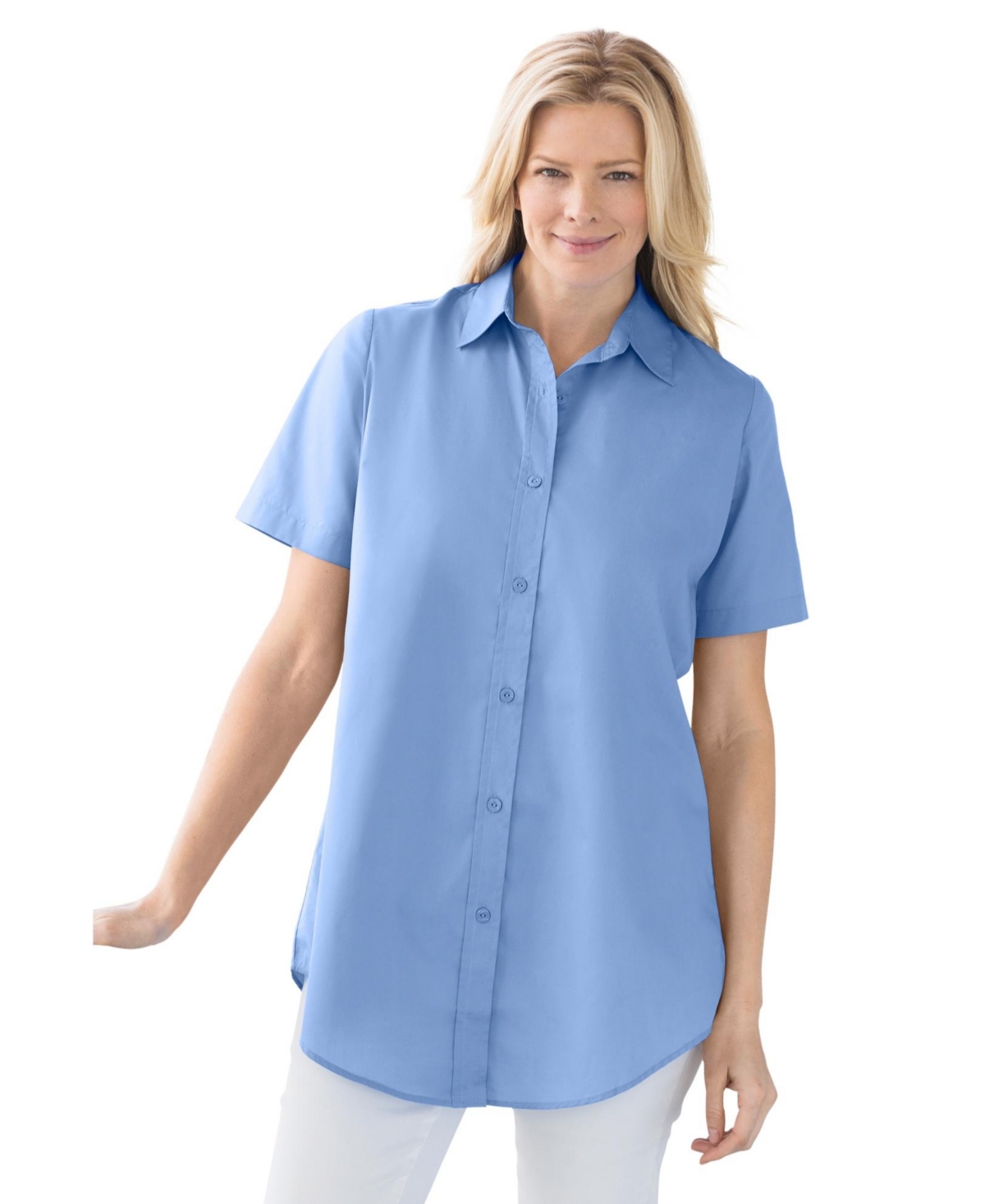 Click here for Woman Within Womens Plus Size Short Sleeve Shirt -... prices