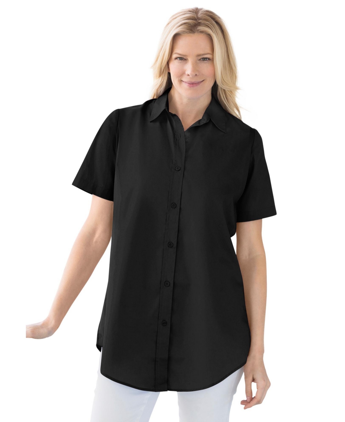 Click here for Woman Within Womens Plus Size Short Sleeve Shirt -... prices