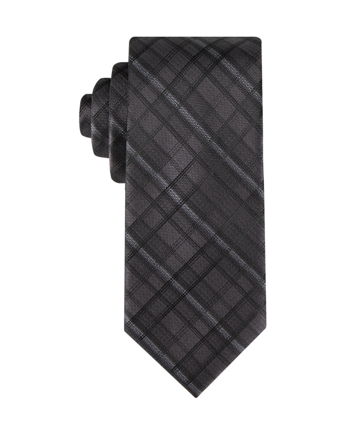 Click here for Calvin Klein Mens Addison Plaid Tie - Gray prices