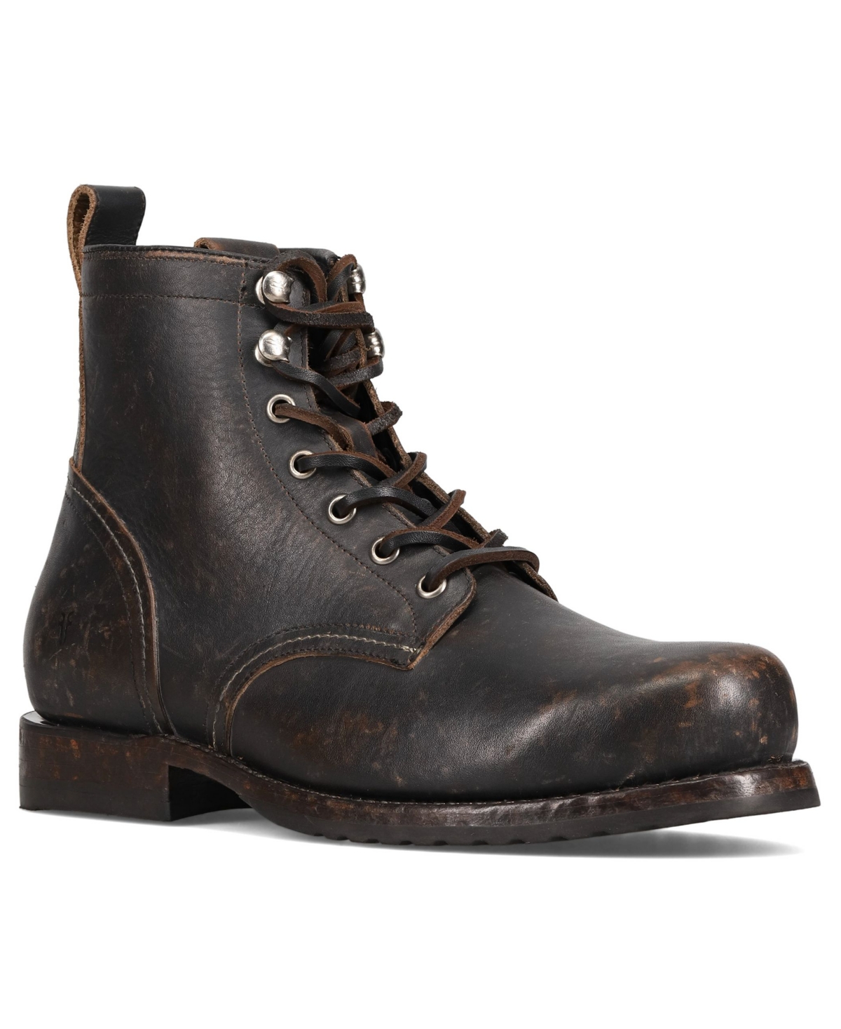 Click here for Frye Mens Hudson Round-Toe Work Boots - Black prices