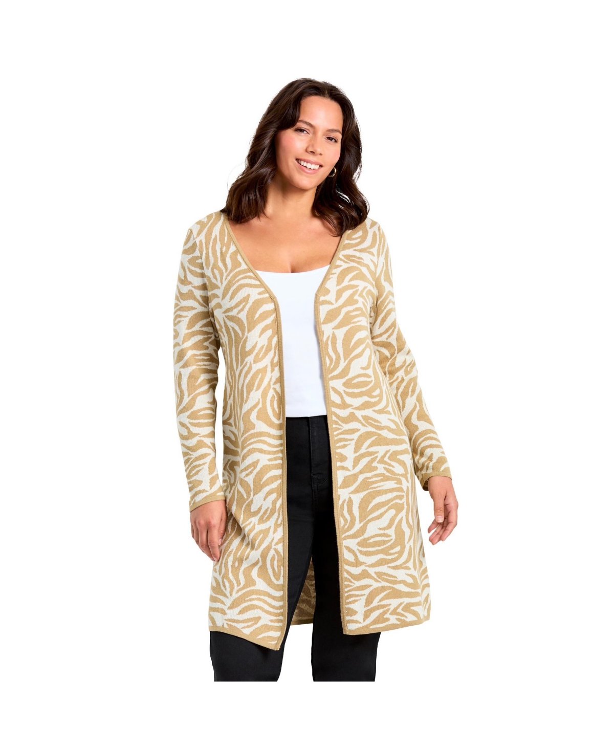 Click here for Avenue Womens Open Front Sweater Cardigan - Ivory... prices