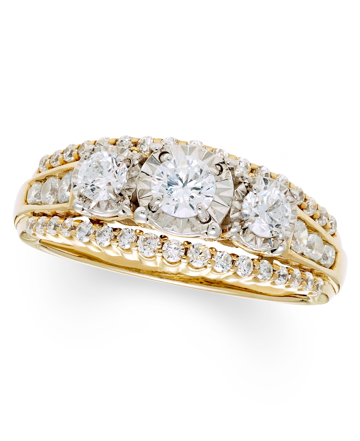 Click here for Macys Diamond 3-Stone Ring (1 ct. t.w.) in 14k Yel... prices