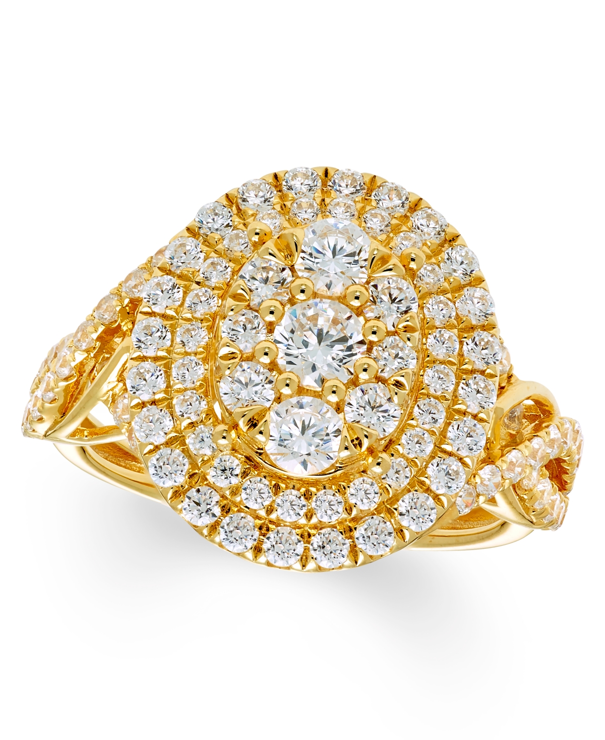 Click here for Macys Diamond Cluster Halo Ring (1-1/2 ct. t.w.) i... prices