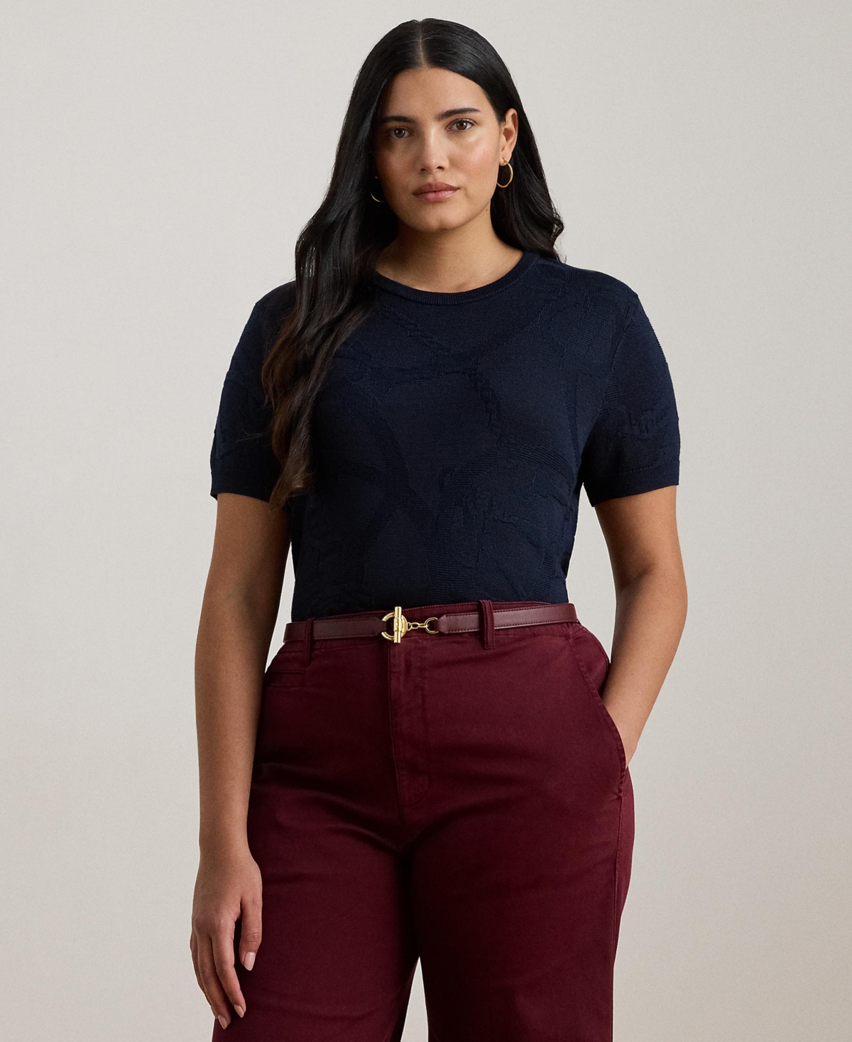 Click here for Lauren Ralph Lauren Plus Size Belting-Motif Short-... prices