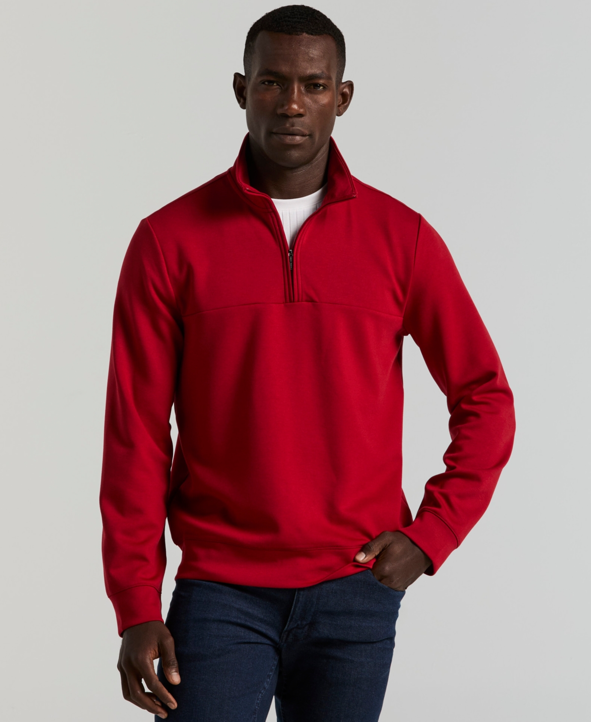 Click here for Perry Ellis Mens Neoprene Quarter Zip Long-Sleeve... prices