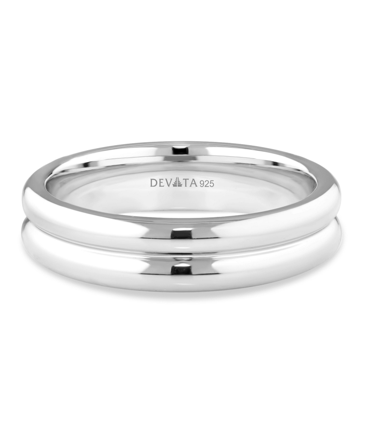 Click here for Devata Lined Band Ring in Rhodium Plated Sterling... prices