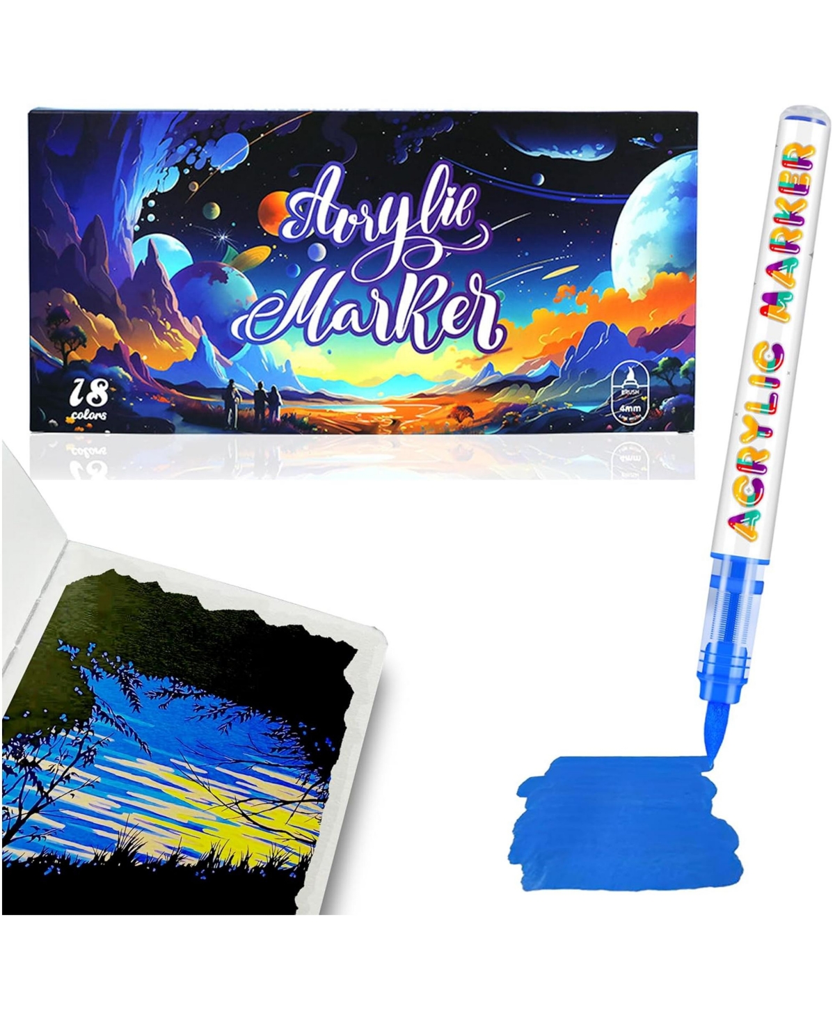 Click here for Htutwoo 18 Colors Acrylic Paint Markers Set  Water... prices