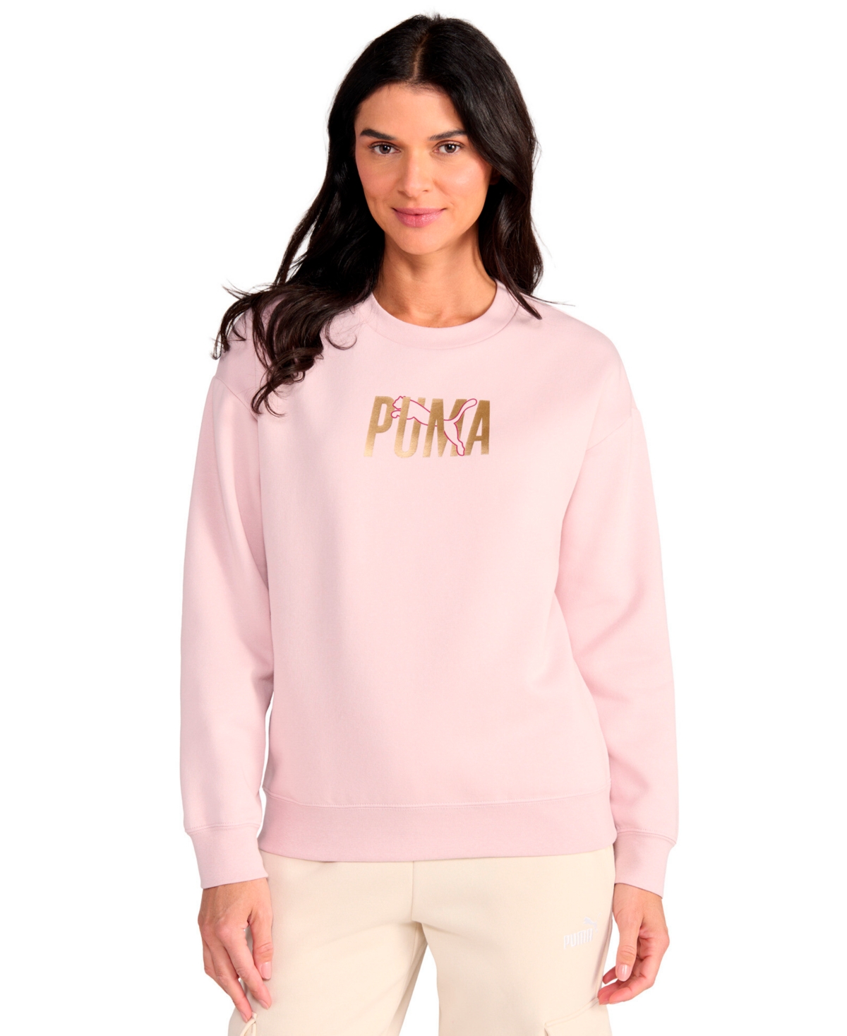 Click here for Puma Womens Crewneck Sweatshirt - Mauve Mist prices
