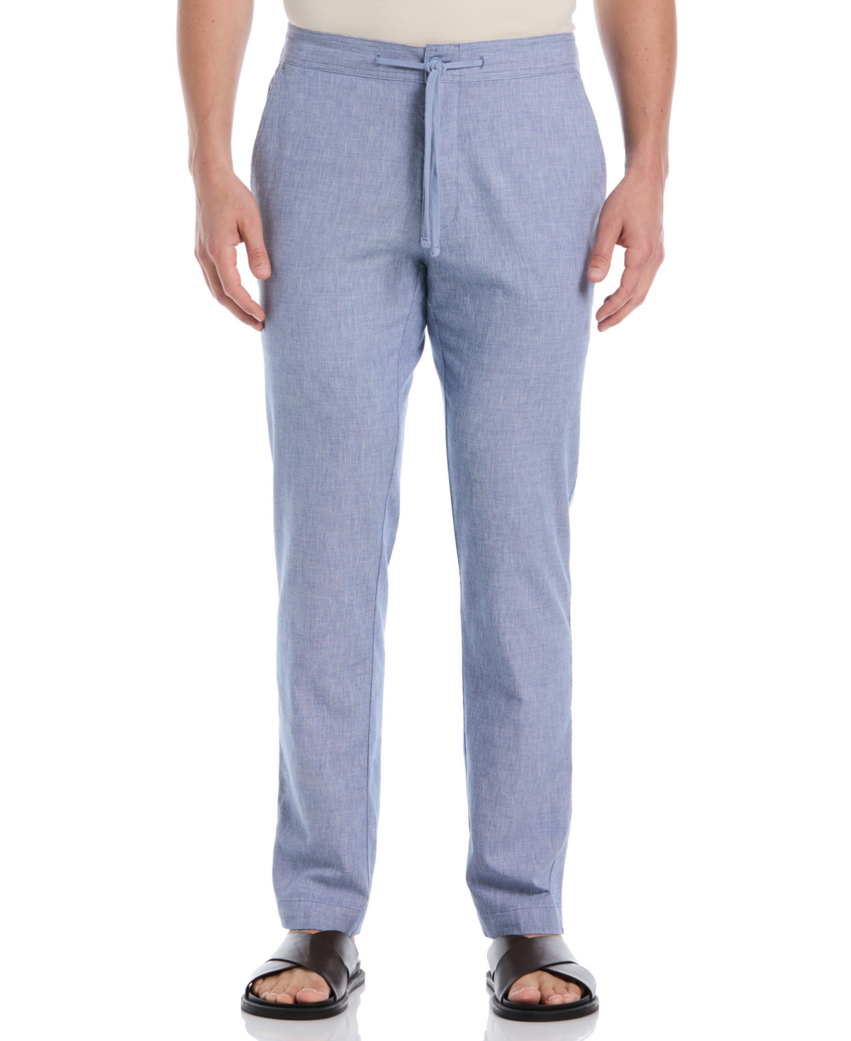 Cubavera Mens Linen-Blend Drawstring Pants - True Navy