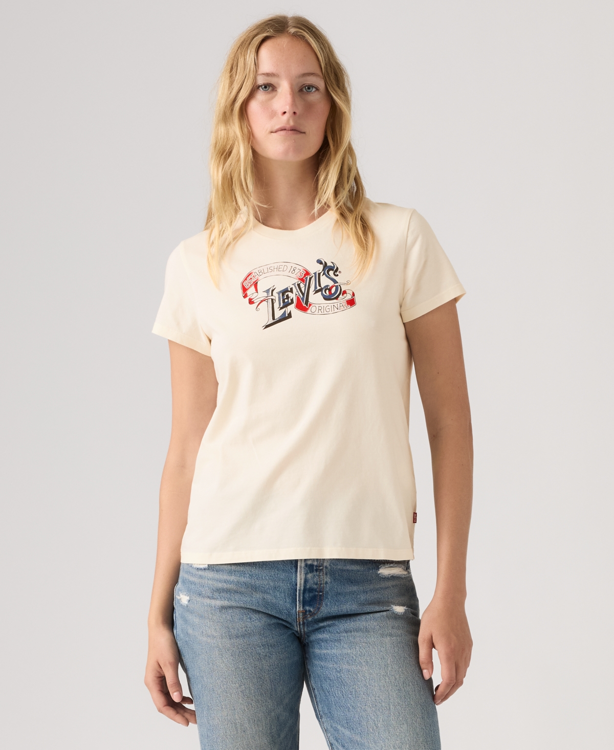 Click here for Levis Womens Perfect Graphic Logo Cotton T-shirt -... prices