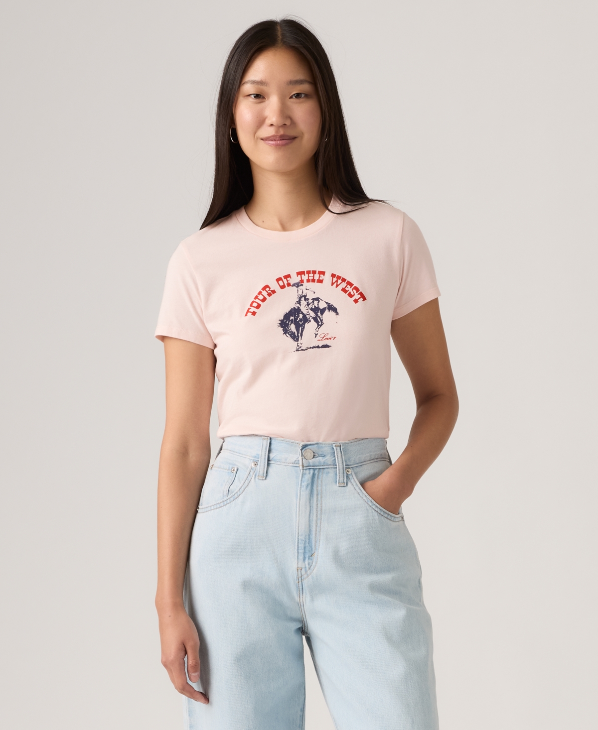 Click here for Levis Womens Perfect Graphic Logo Cotton T-shirt -... prices