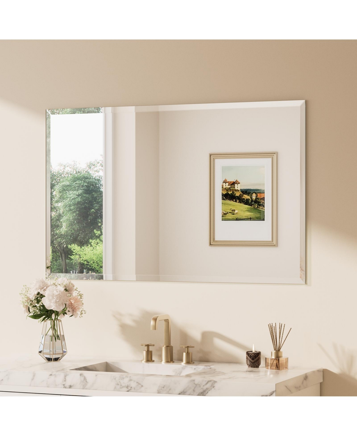 Click here for Keonjinn Inch Beveled Bathroom Vanity Mirror Shatt... prices