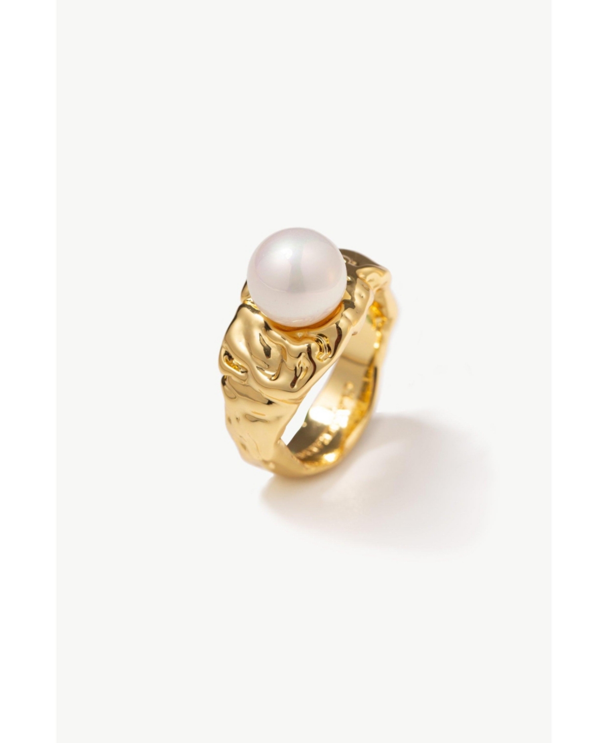 Click here for Nora Freshwater Pearl Molten Statement Ring - Gold prices