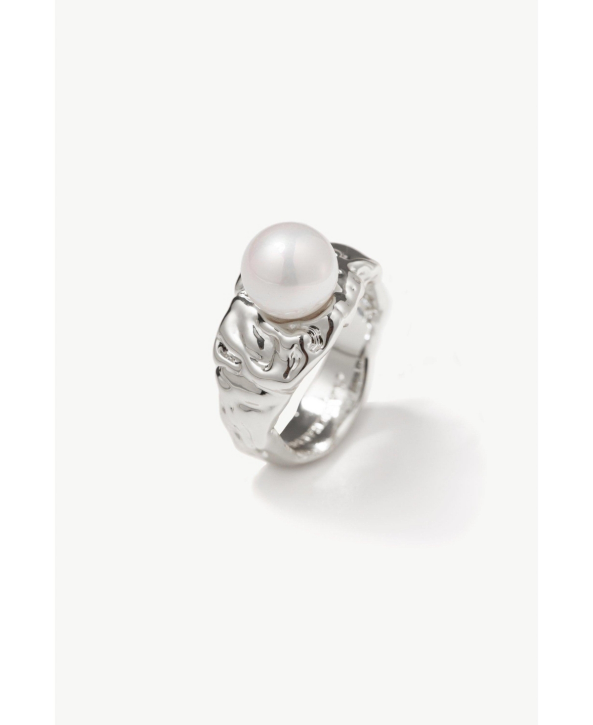 Click here for Nora Freshwater Pearl Molten Statement Ring - Silv... prices