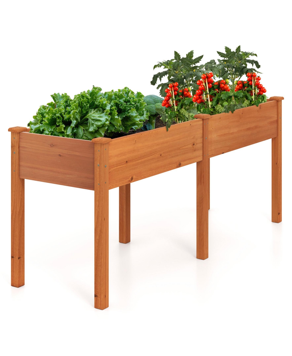 Click here for Sugift Fir Wood Outdoor Raised Garden Bed with Div... prices