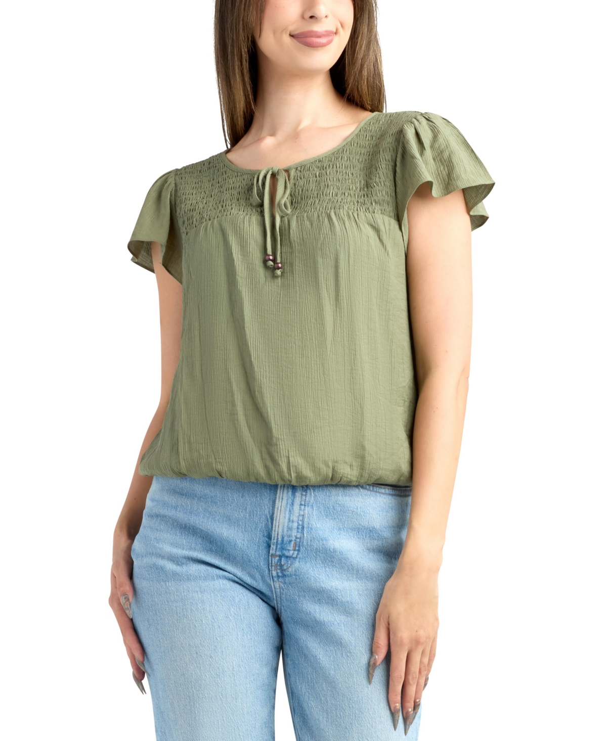 Click here for Bcx Juniors Resort Short-Sleeve Top - Olive prices