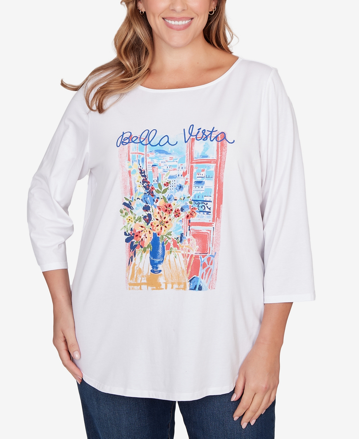 Click here for Ruby Rd. Plus Size Bella Vista Embellished Knit To... prices