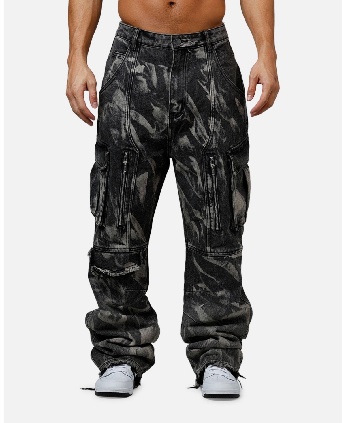 Click here for mnml Mens Ultrabaggy Rip Denim Cargopant prices