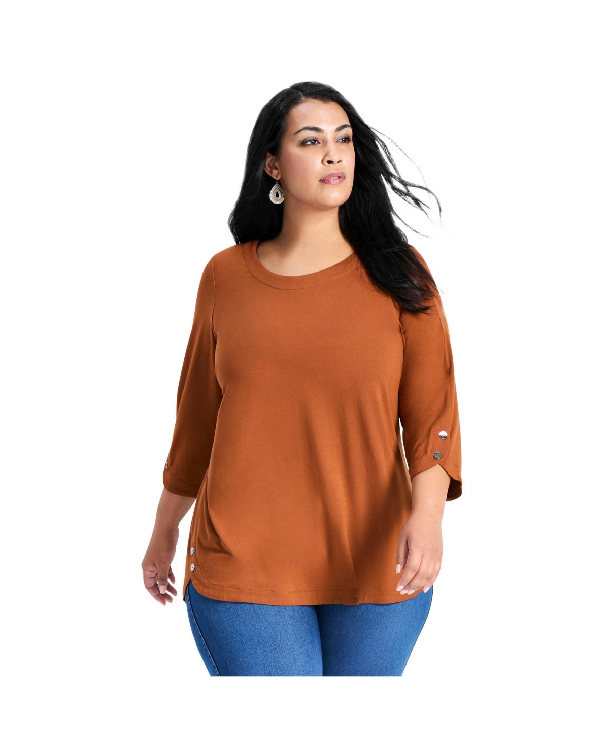 Click here for Avenue Womens Plus Size Sabrina Btn Dtl 3/4 Slv To... prices