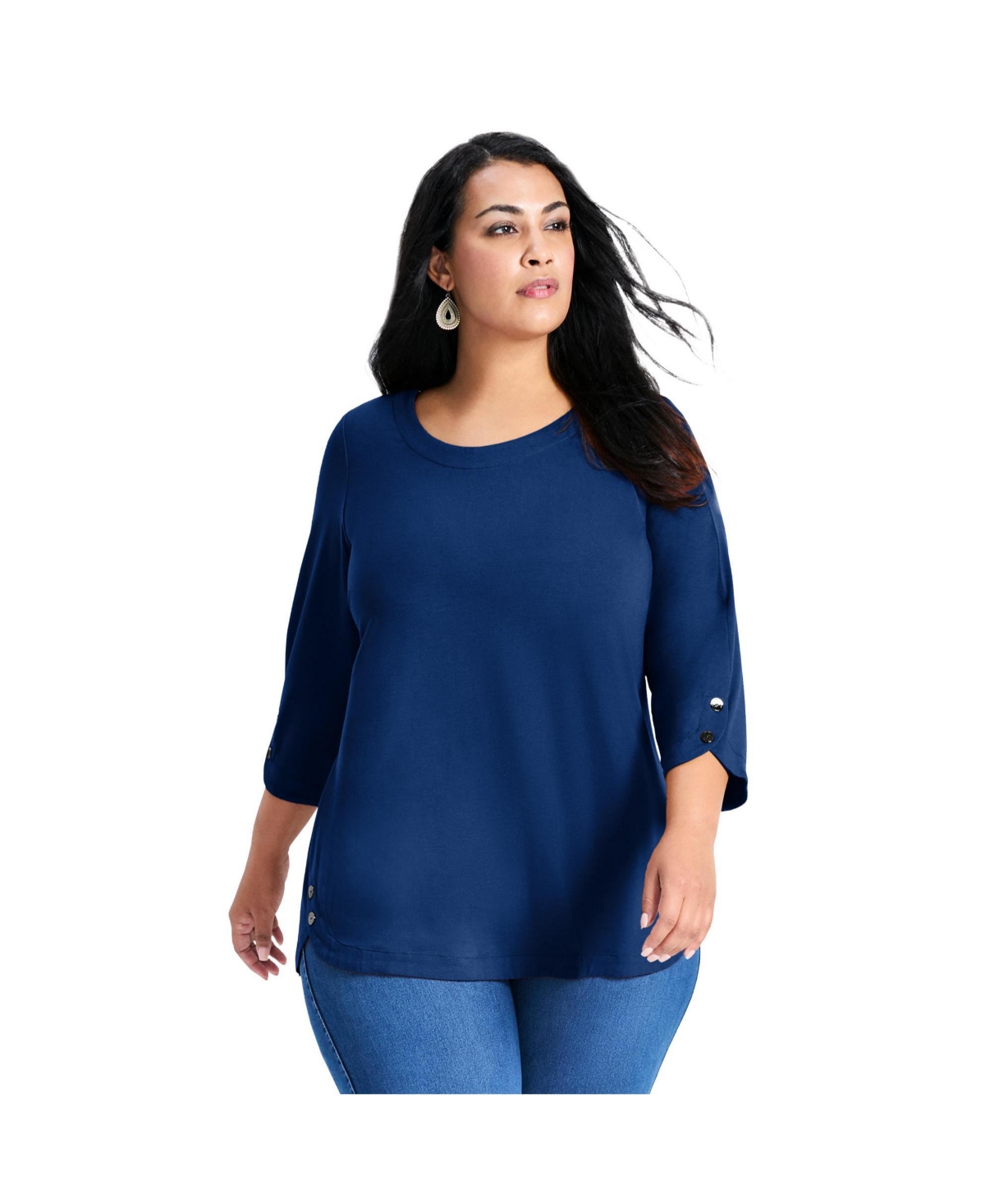 Click here for Avenue Womens Plus Size Sabrina Btn Dtl 3/4 Slv To... prices