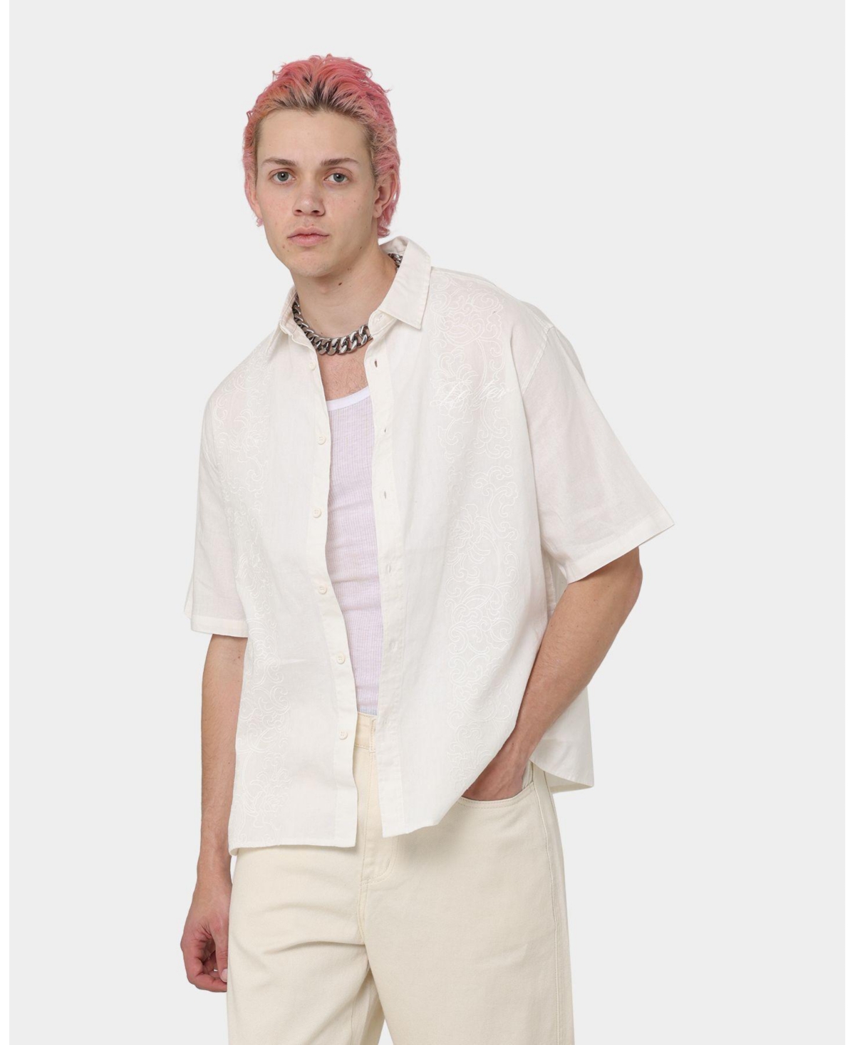 Click here for Loiter Mens Utopia Linen Blend Button Up Shirt prices