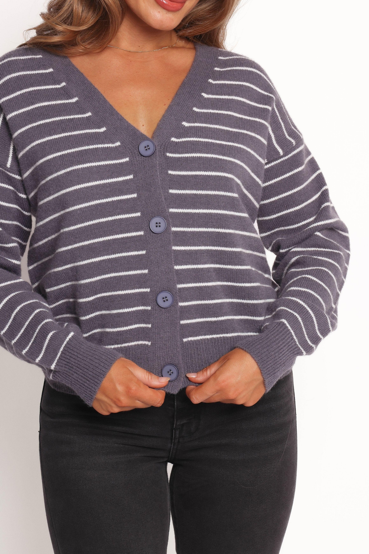 Click here for Petal and Pup Womens Zammy Lurex Strip Button Fron... prices