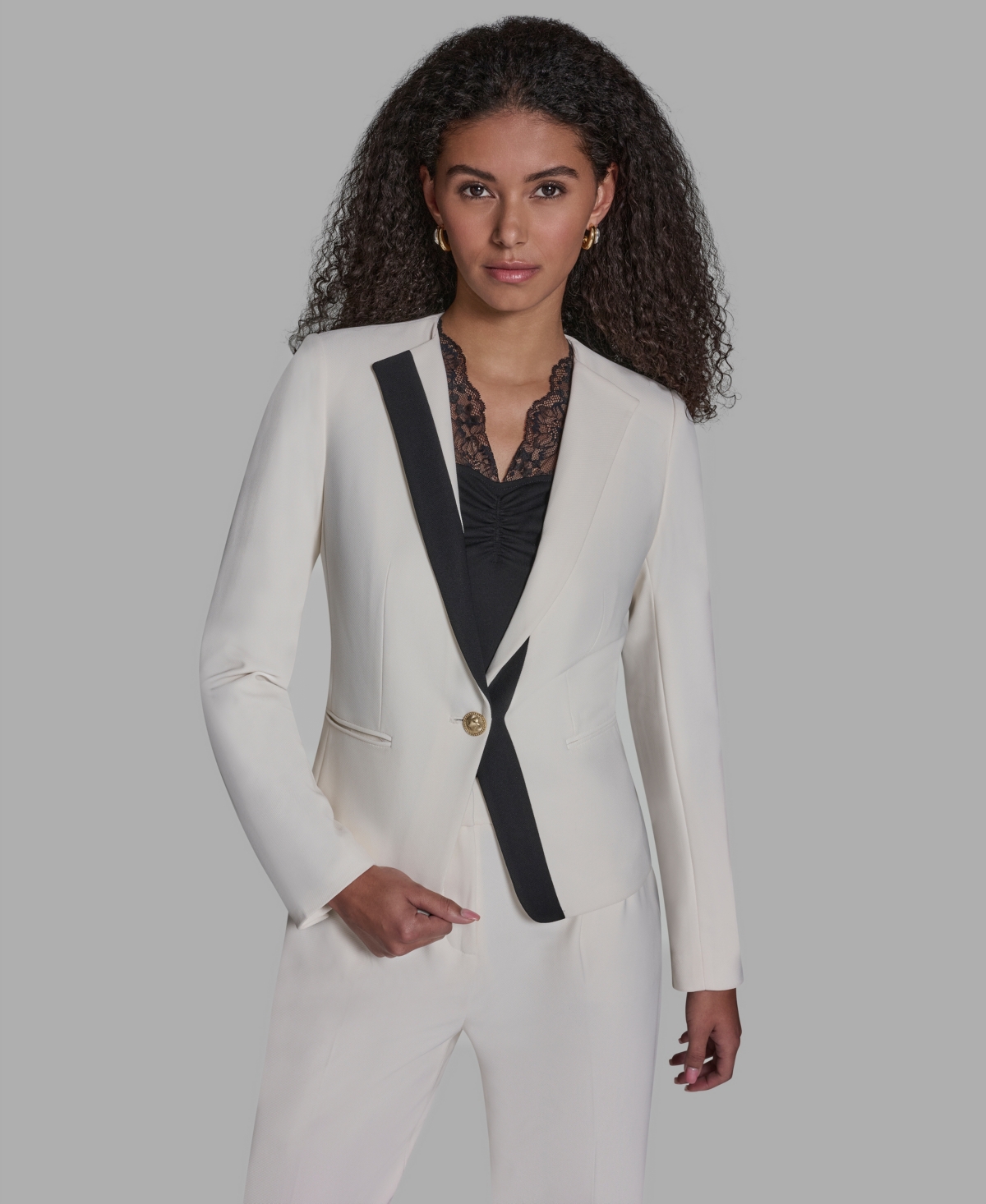 Click here for Bcbg Womens Long-Sleeve One Button Jacket - Whispe... prices