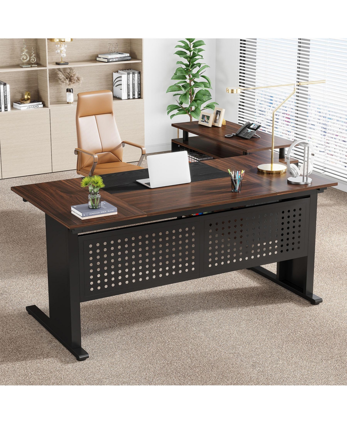 Click here for Tribesigns 63 Inch Executive Desk with File Cabine... prices