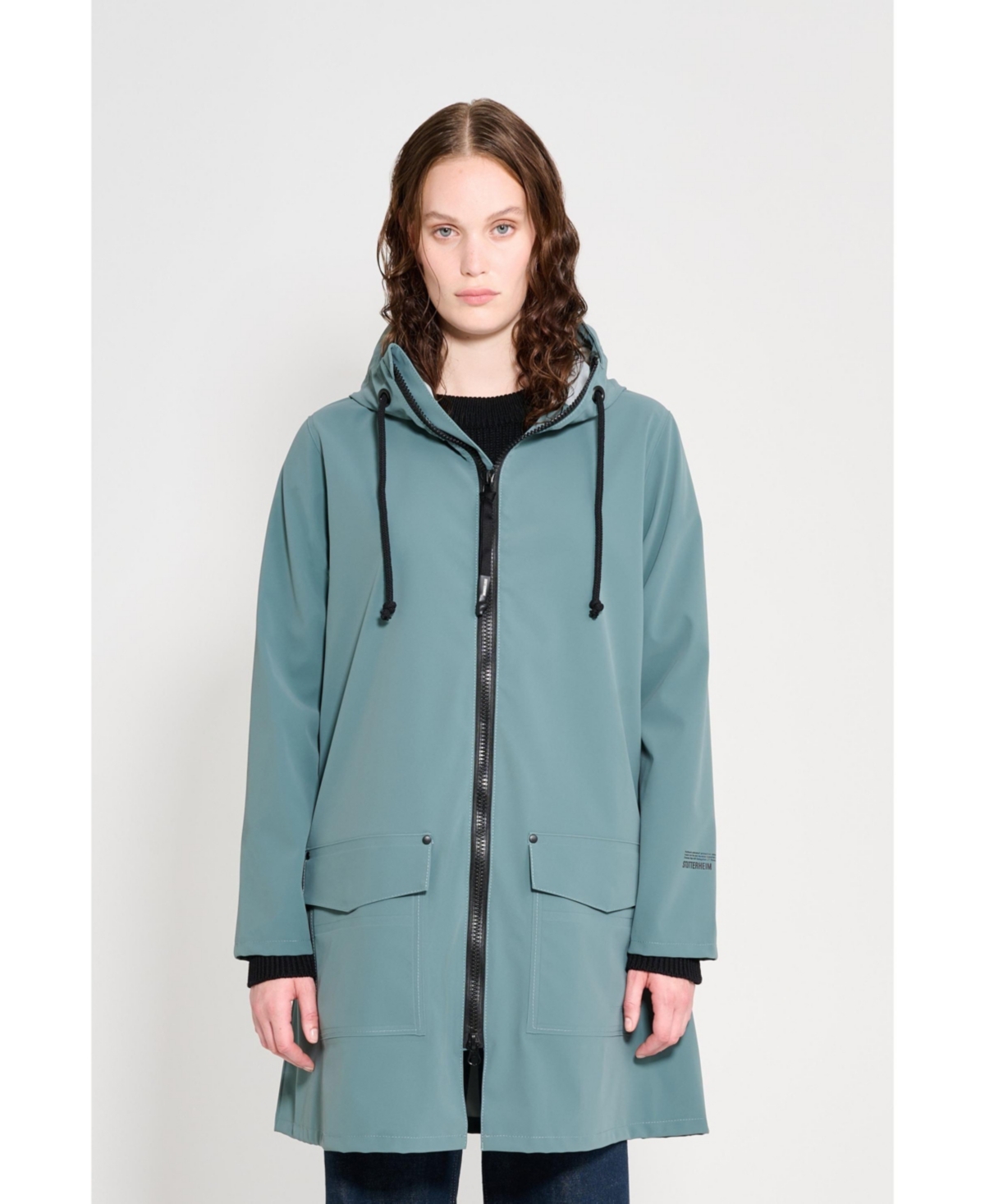 Click here for Stutterheim Womens Mosebacke Patch Raincoat - Moon... prices