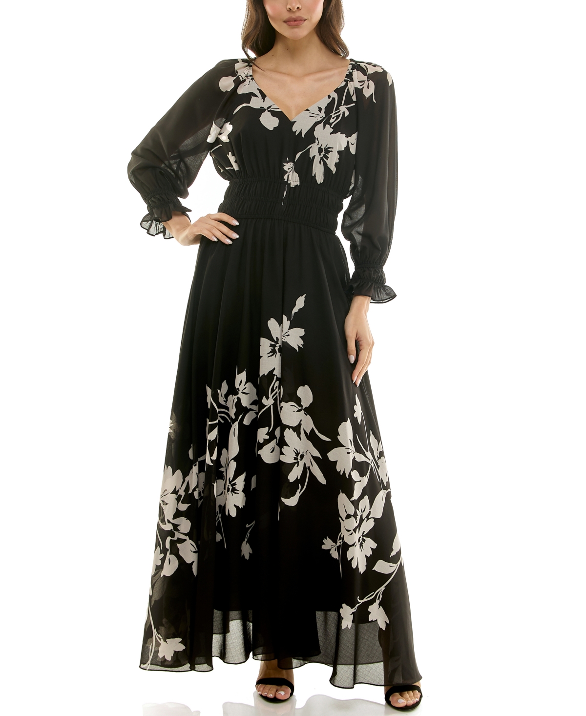 Click here for Taylor Petite Placement Print Maxi Dress - Black/I... prices