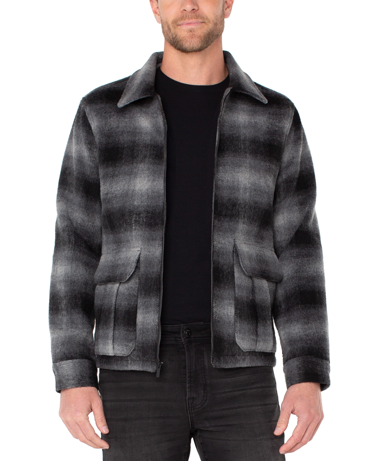 Click here for Liverpool Los Angeles Mens Zippered Plaid Jacket -... prices